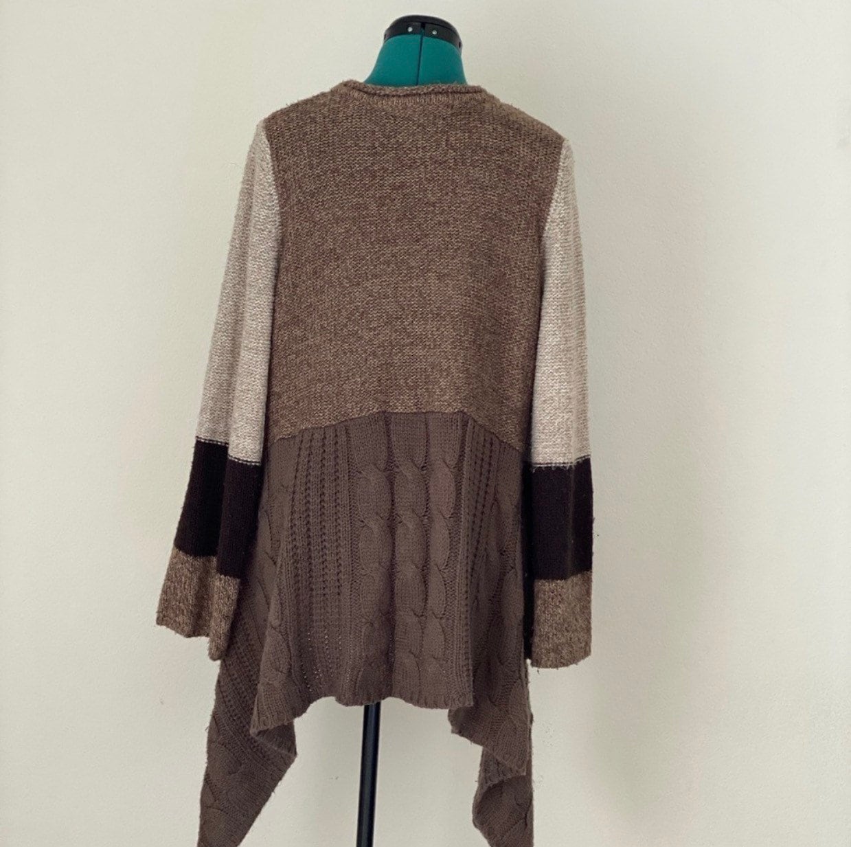 DEBBIE Morgan Brown Geometric Block Oversized Pullover Women’s Sweater ...