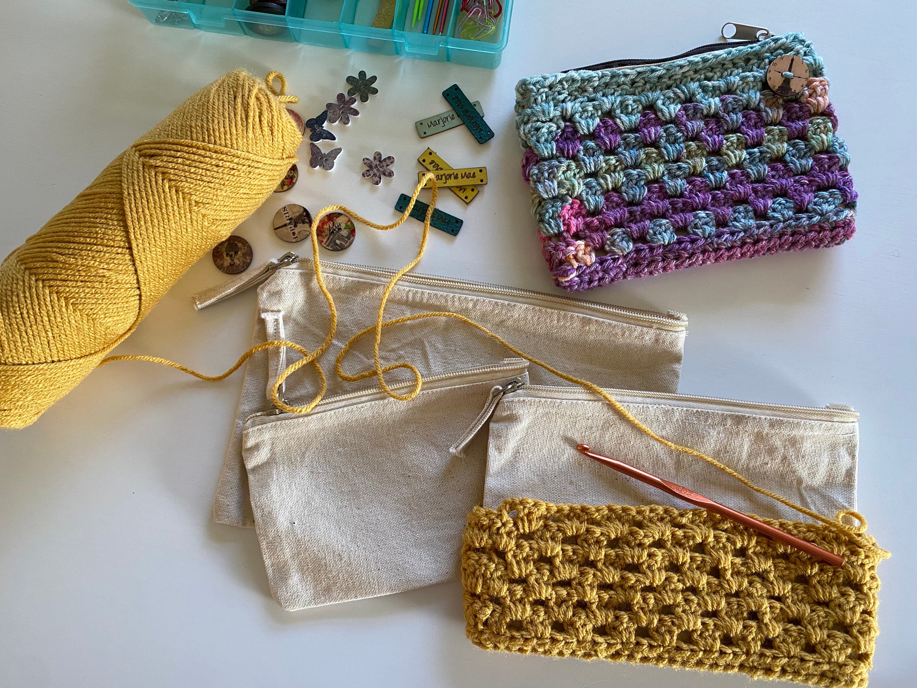 Granny Stitch Crochet Zippered Pouch - Etsy