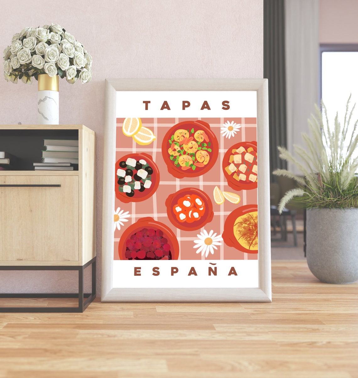 Spanish Tapas Retro Vintage Print Kitchen Decor Food Art | Etsy