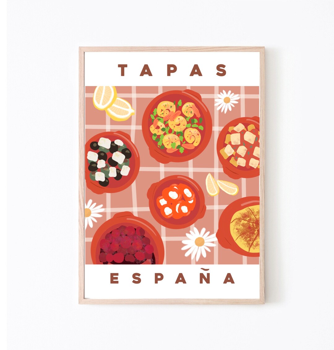 Spanish Tapas Retro Vintage Print, Kitchen Decor, Food Art, Art Poster ...