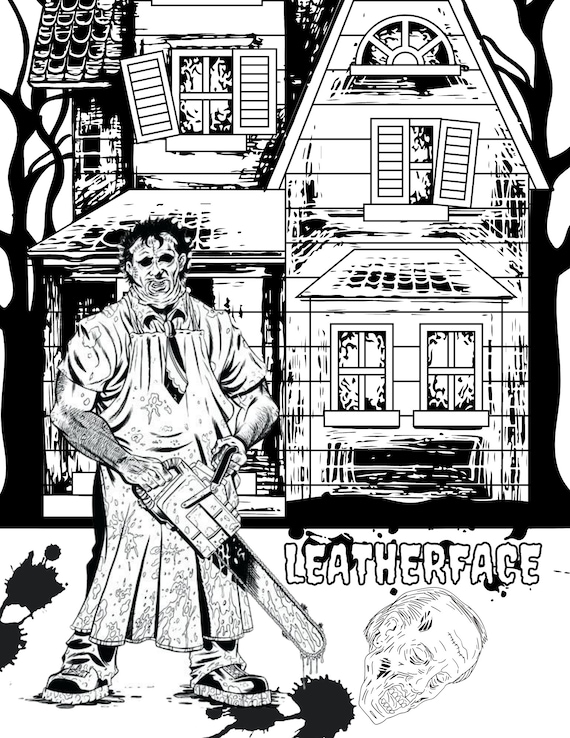 LEATHERFACE Halloween Coloring Page | Etsy