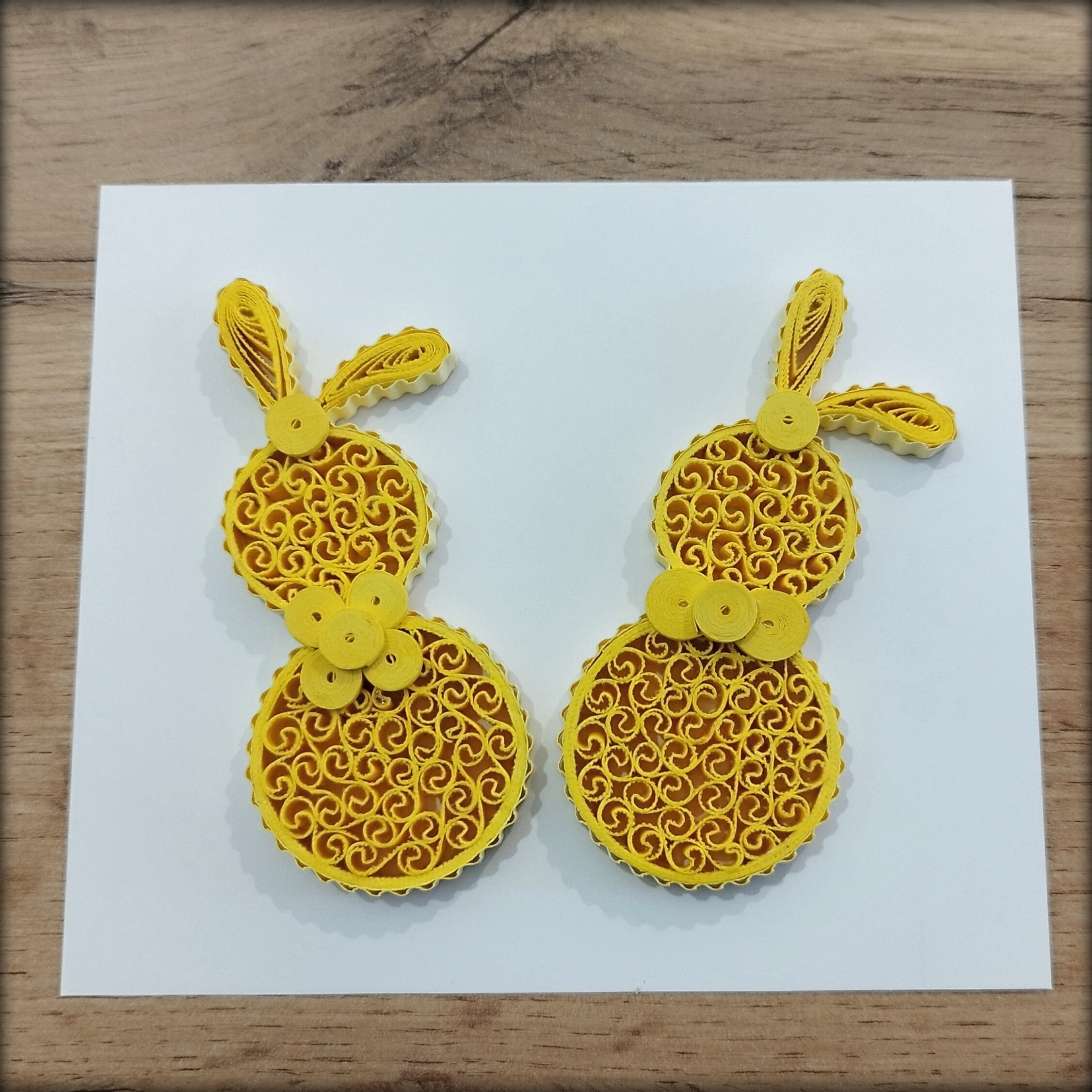 Set of 2 Quilled Small Bunny Rabbit Paper Ornament Paper Bunnies Mini ...