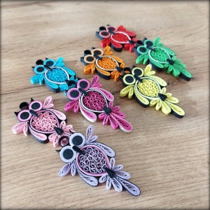 Set of 4 Owls - Quilled Owl Ornament – Small Owl Decor - Gift for Owl ...