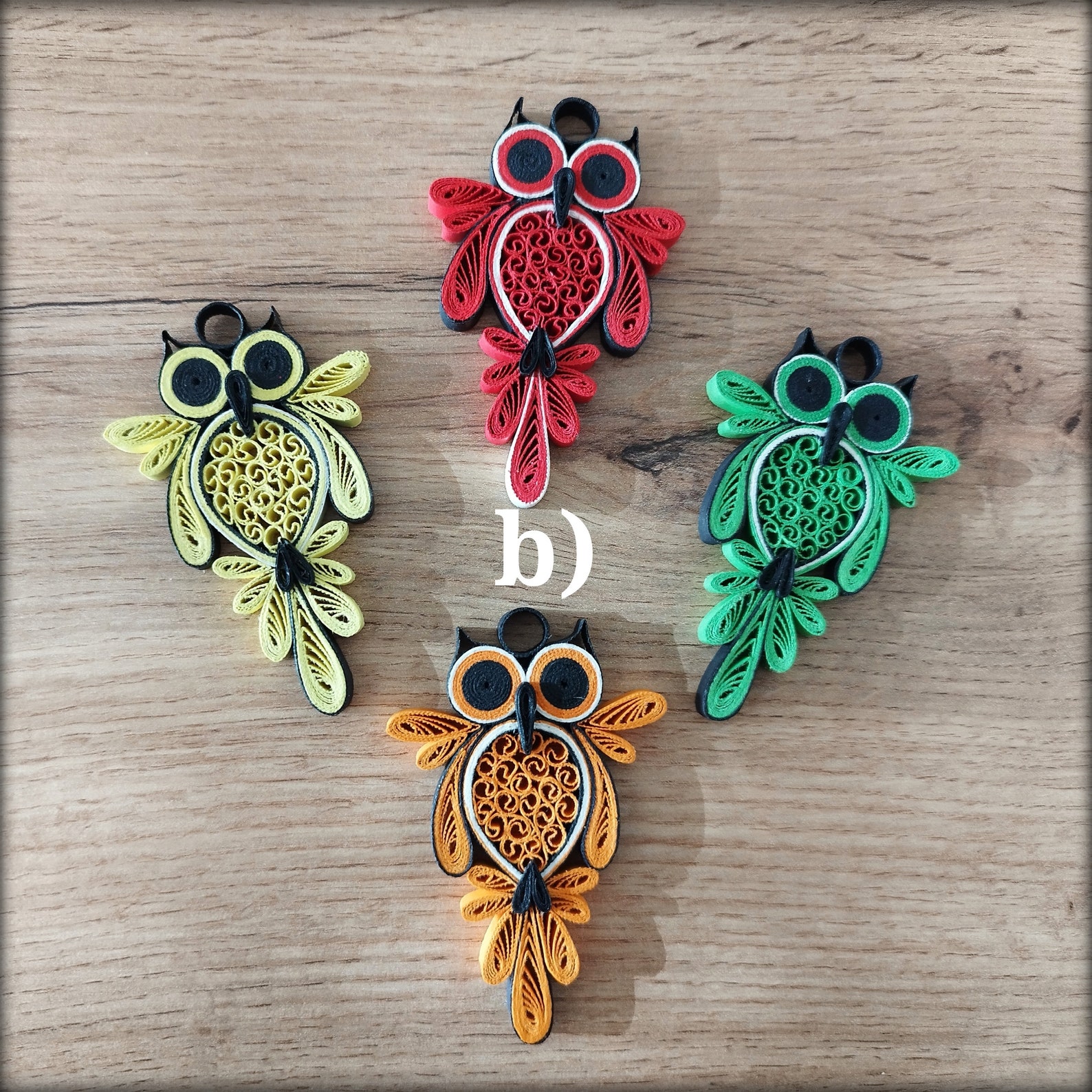 Set of 4 Owls Quilled Owl Ornament Small Owl Decor Gift - Etsy