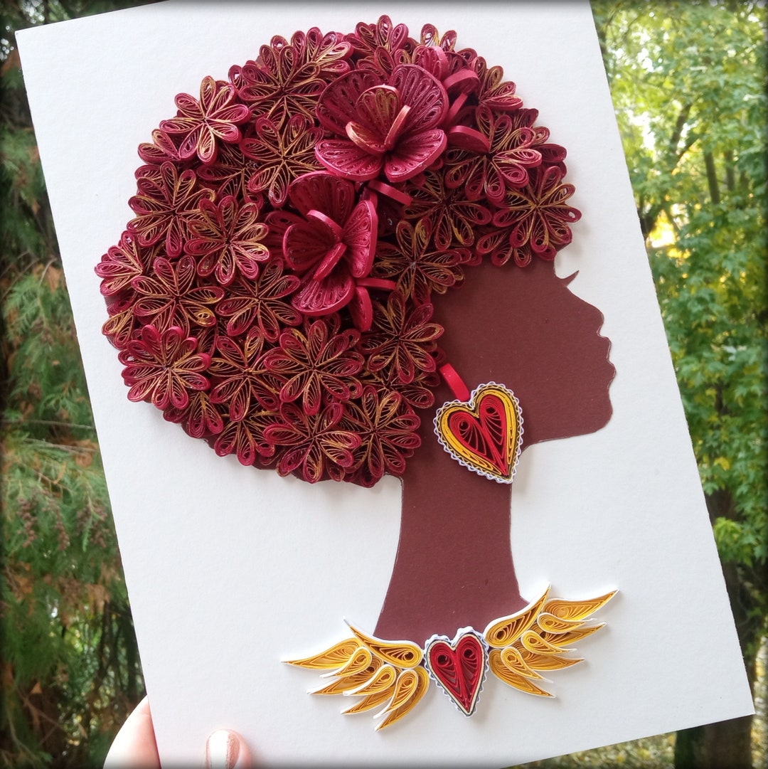 Quilling Woman With Red Hair Portrait Curly Hair Art Quillig Flower Art ...
