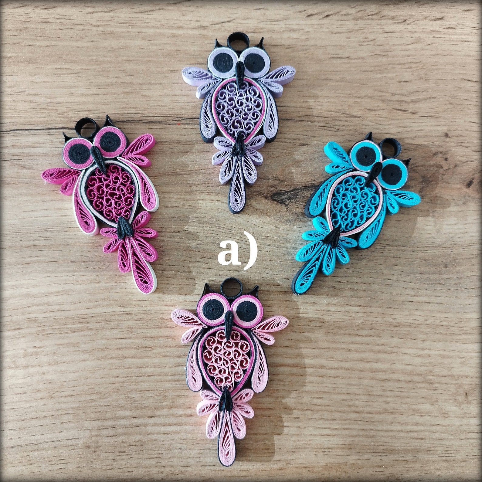 Set of 4 Owls Quilled Owl Ornament Small Owl Decor Gift - Etsy