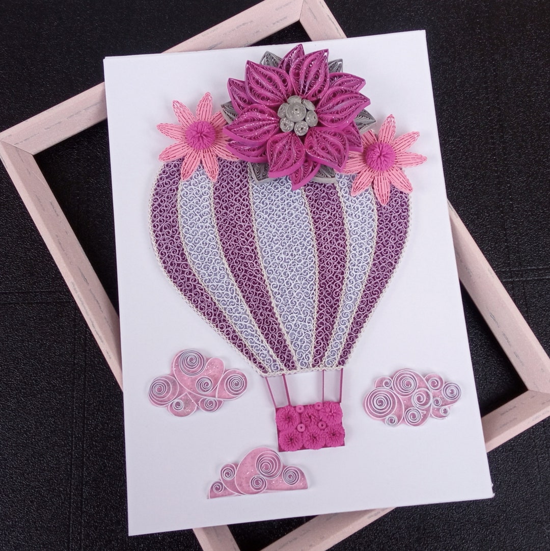 Quilling Hot Air Balloon - Paper Quilling Wall Art - Nursery / Kids Hot ...