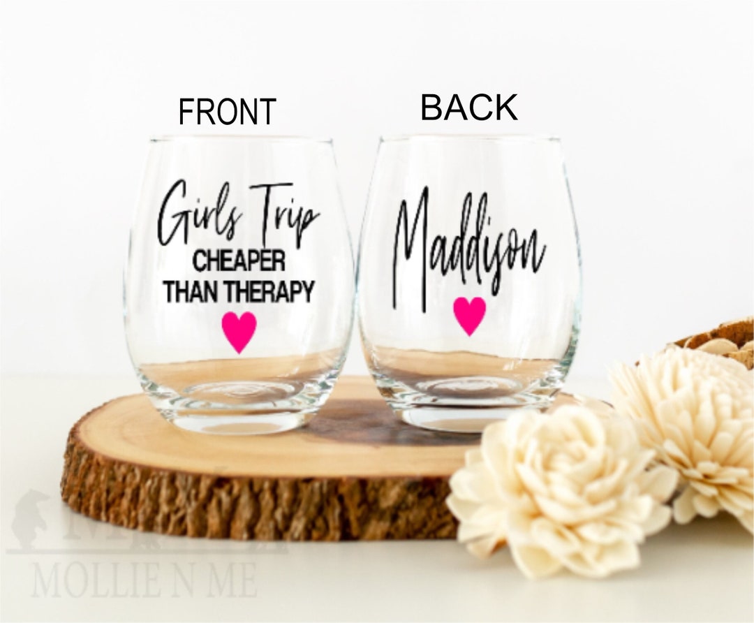 Girls Trip Stemless Wine Glass - Funny Gift for Friends - Etsy
