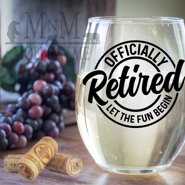 Retirement Wine Glass Etsy