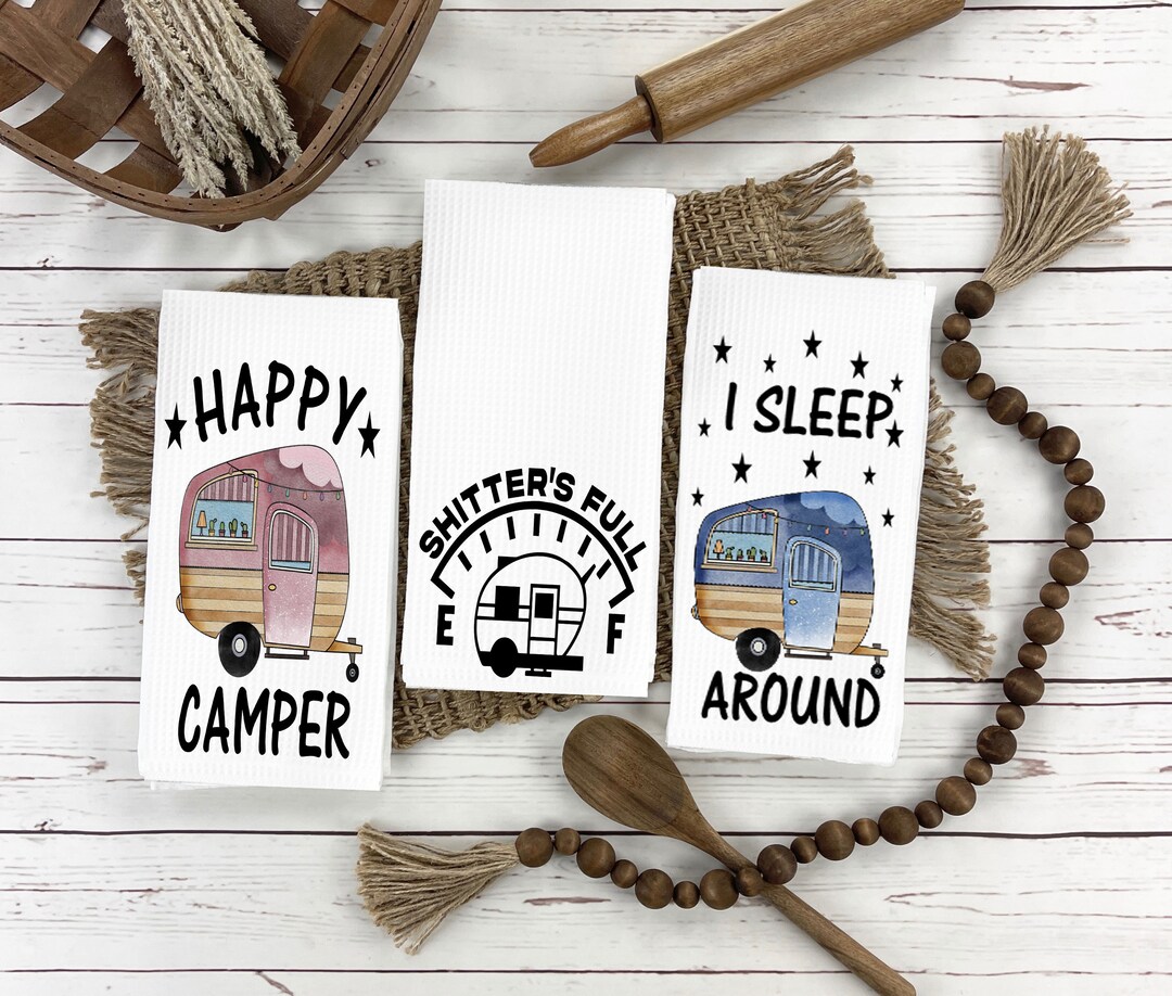 Funny Camper Waffle Towel: "i Sleep Around" RV Decor - Etsy