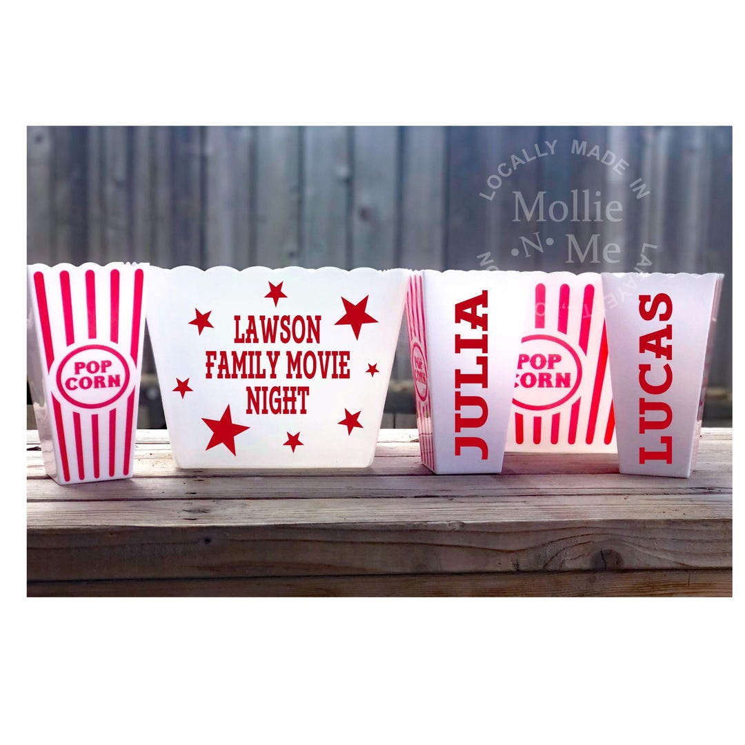 Personalized Family Movie Night Popcorn Bucket: Custom Family Gift - Etsy