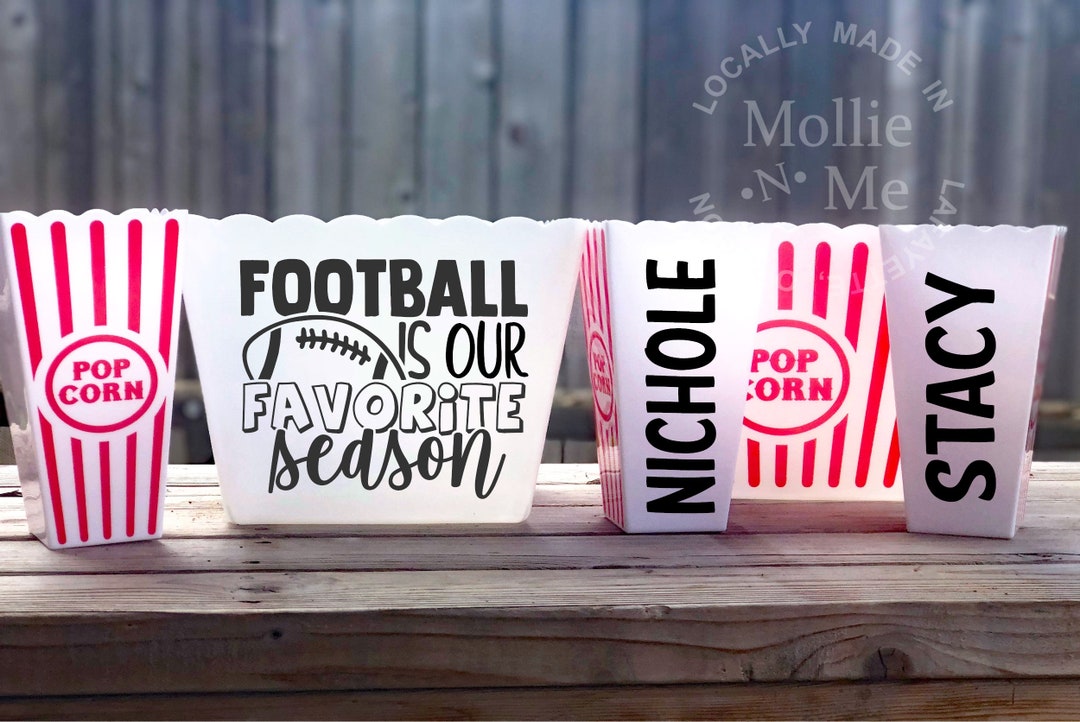 Football Season Popcorn Tub Popcorn Bucket Family Gift Basket Ideas ...