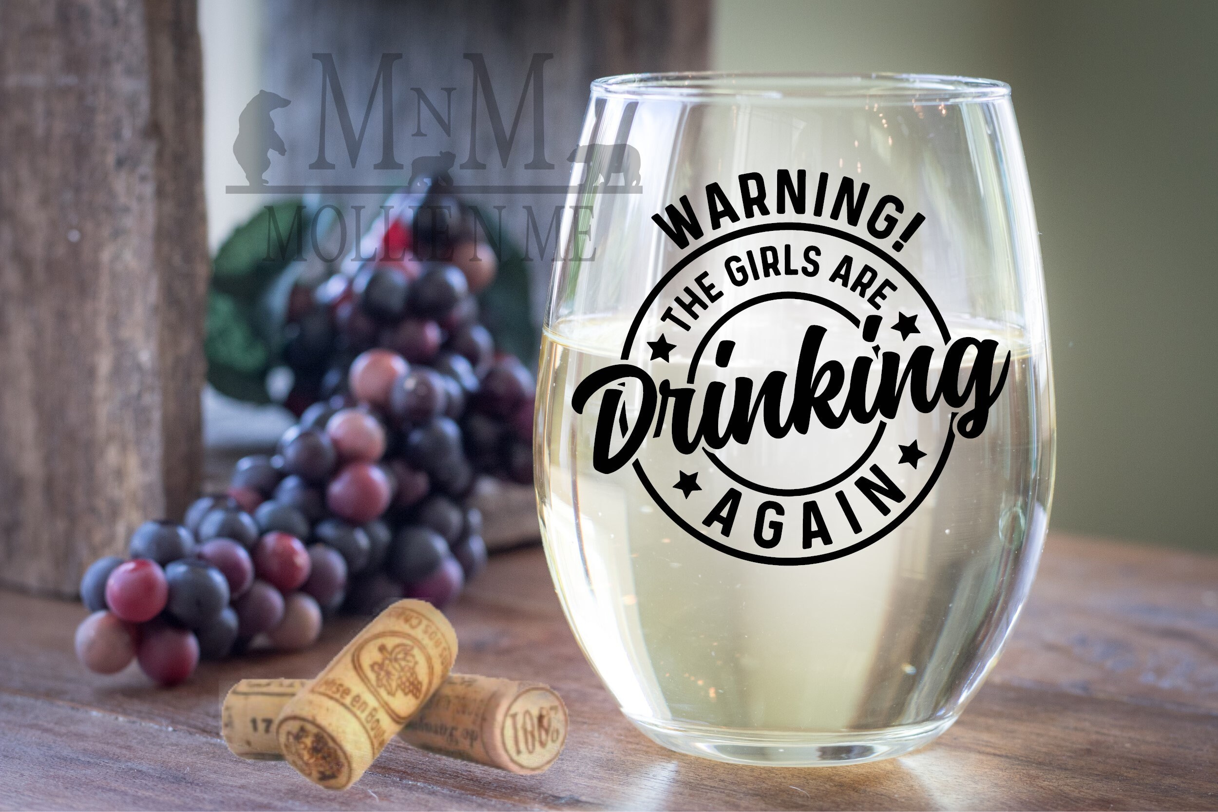 Warning Girls Drinking Again Wine Glass - Girls Weekend Gift - Etsy