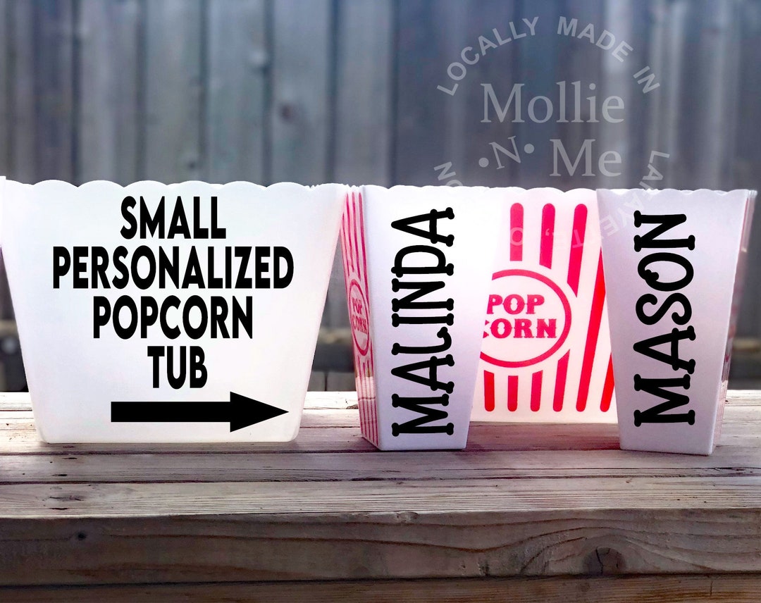 Personalized Popcorn Tub Birthday Party Theme Popcorn Container Family ...
