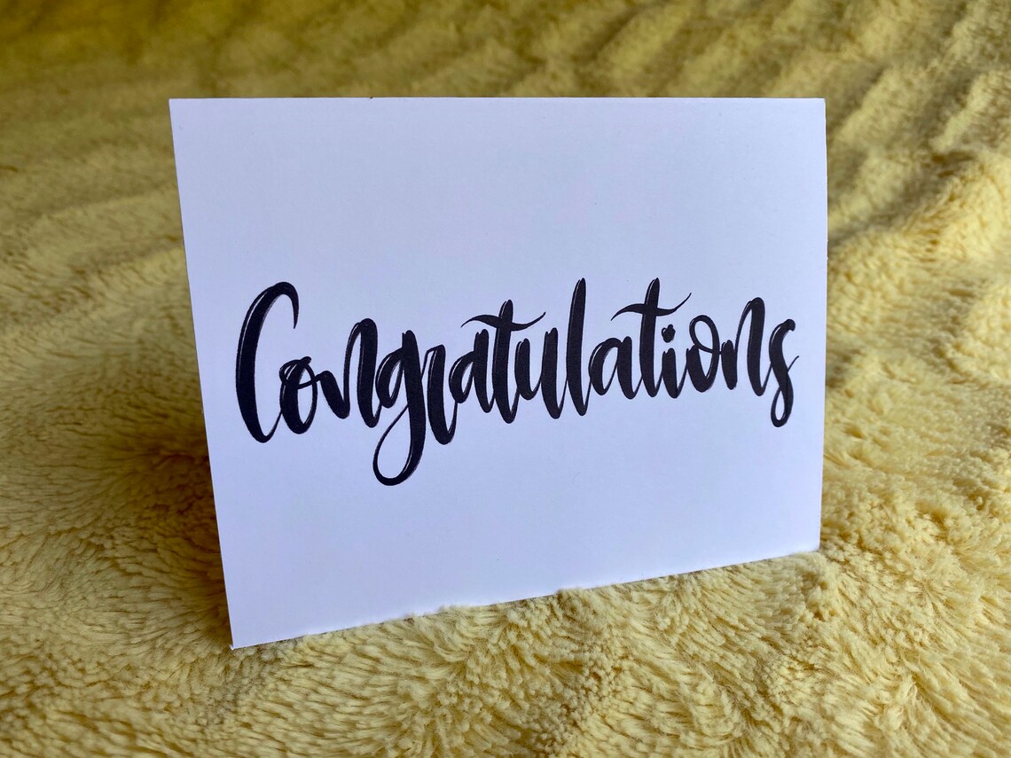Calligraphy congratulations Greeting Card - Etsy