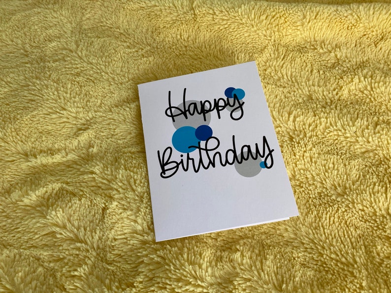 Colorful happy Birthday Greeting Card yellow - Etsy