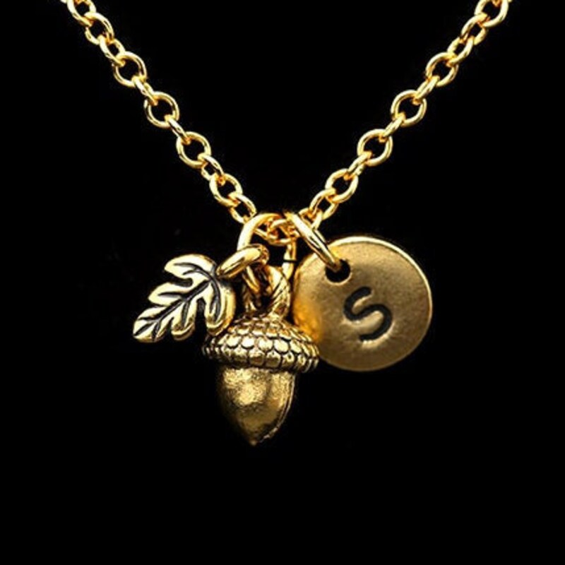 Gold Acorn Necklace - Etsy