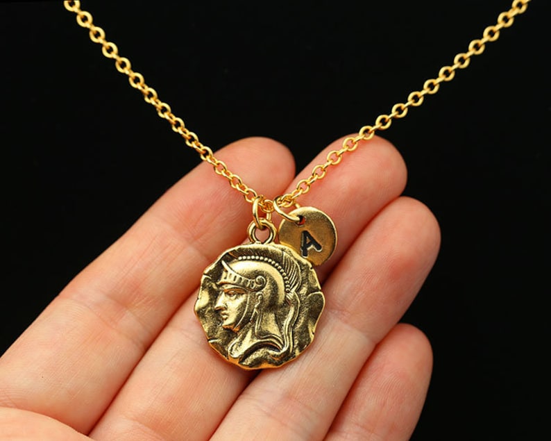 Roman Soldier Gold Coin Necklace Warrior Necklace Roman - Etsy