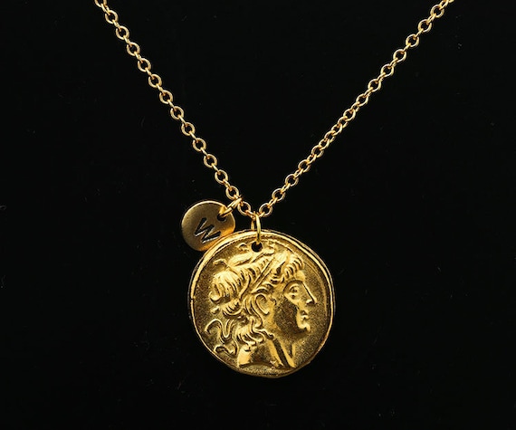 Alexander the Great Necklace Gold Coin Necklace Coin Charm - Etsy