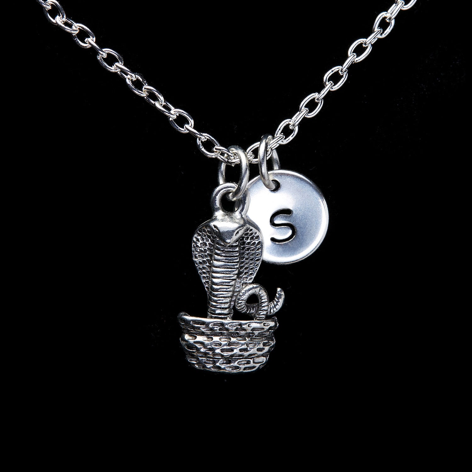 Silver King Cobra Necklace, Cobra Pendant, Snake Jewelry, Personalized ...