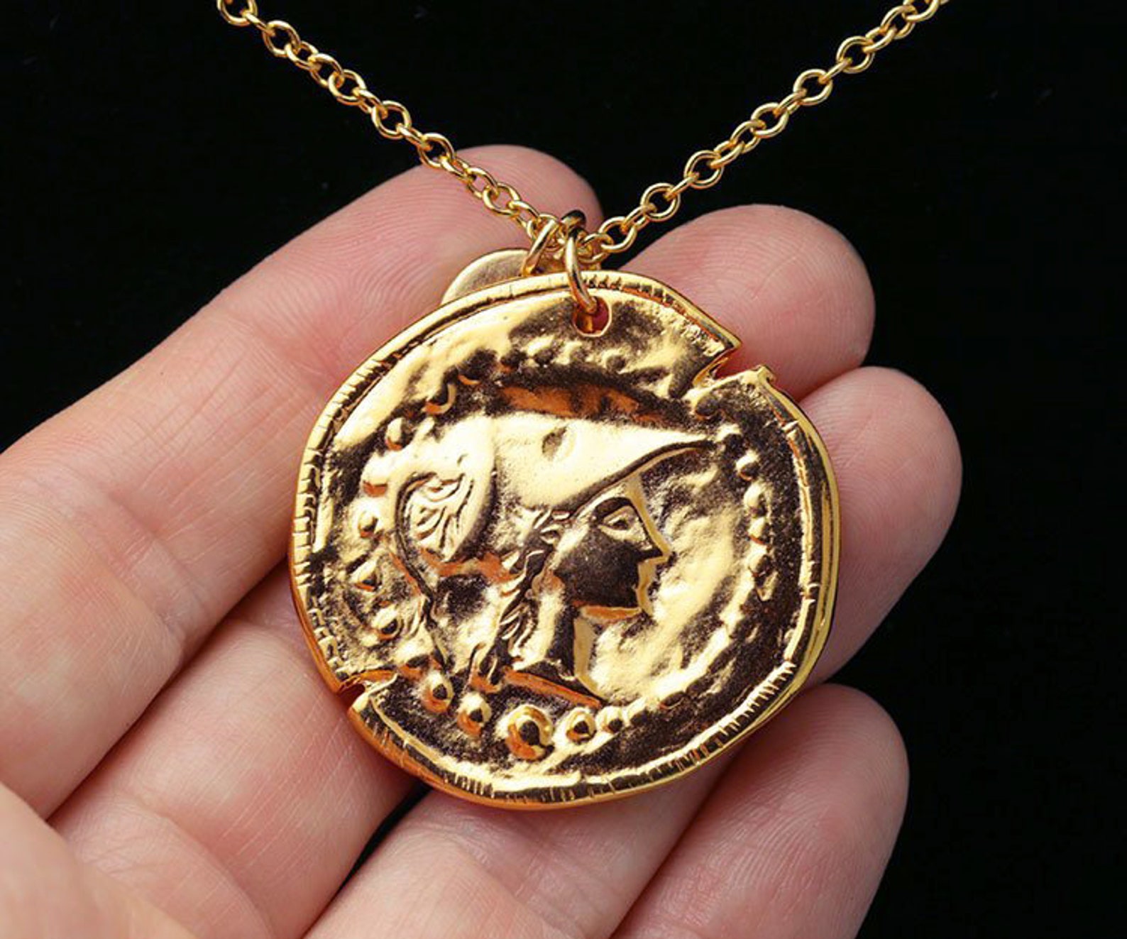 Goddess Athena Necklace Gold Athena Necklace Gold Athena | Etsy