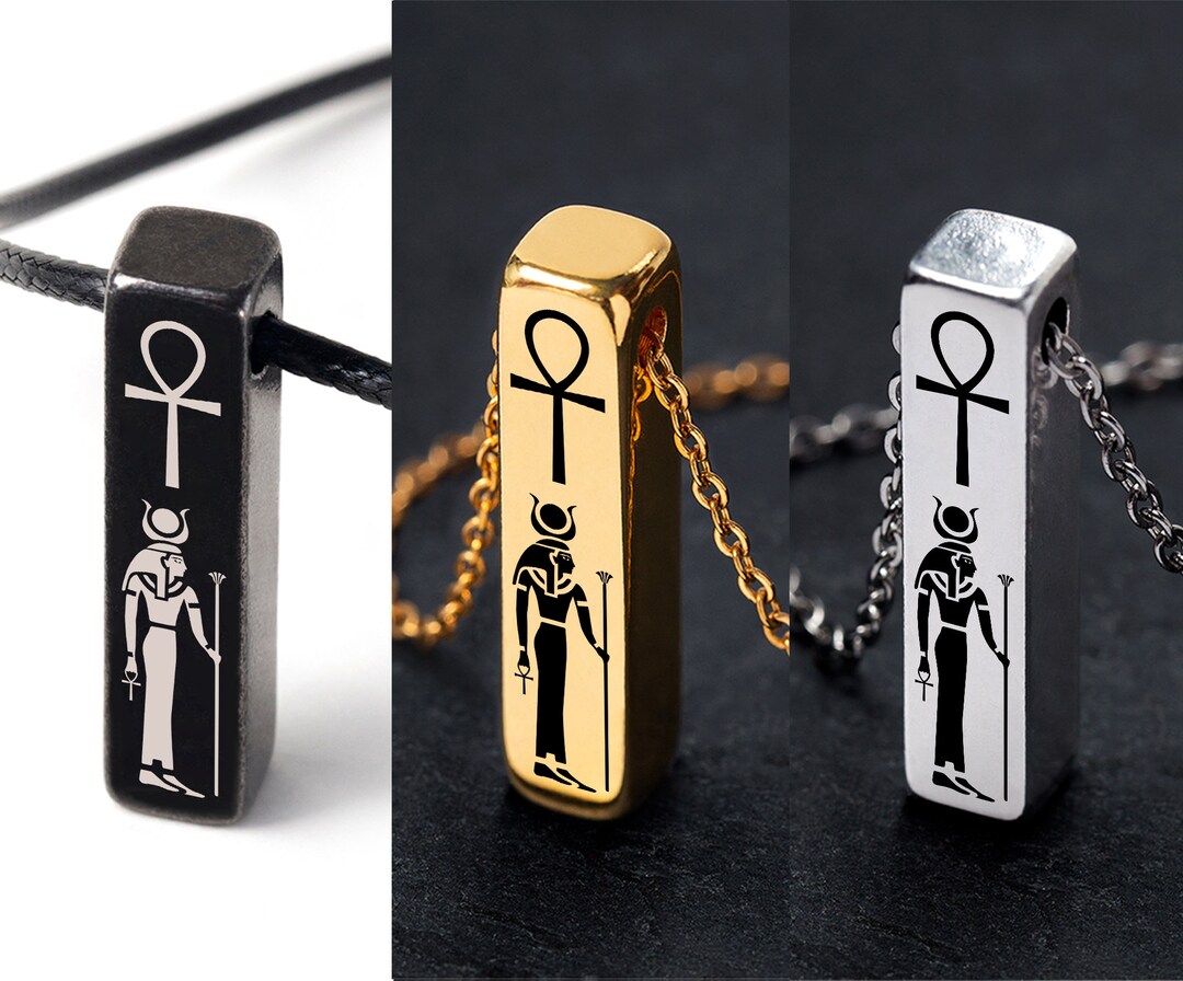 Isis, Aset, Eset Goddess Bar Necklace, Egyptian Goddess of Healing ...