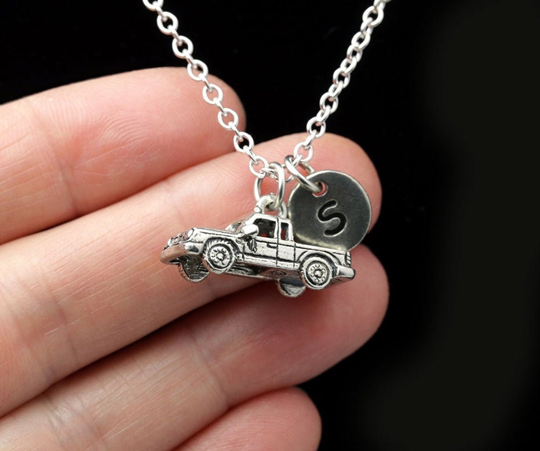 Silver Pickup Truck Necklace, Automotive, Car Jewelry, Personalized ...