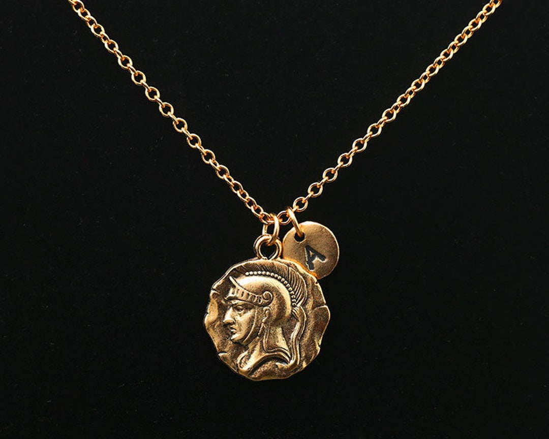 Roman Soldier Gold Coin Necklace, Warrior Necklace, Roman Legionary ...