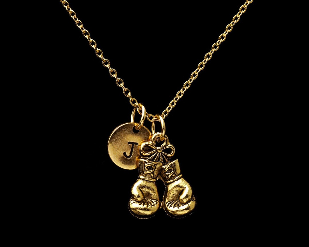 Gold Pair of Boxing Gloves Necklace, Fighter Necklace, Boxing Fan Gift ...