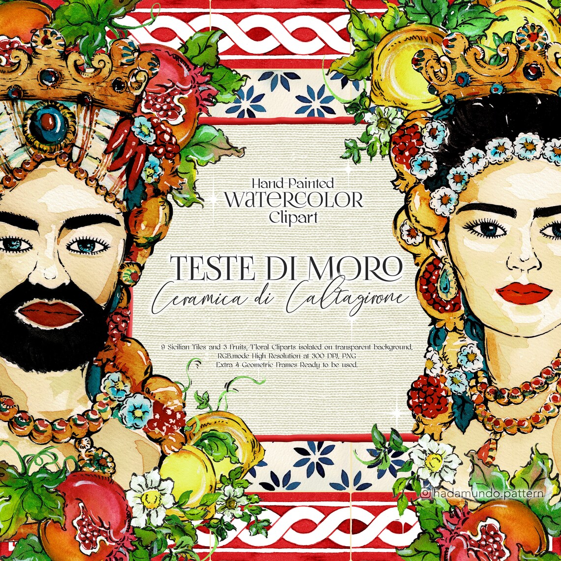 Testa Di Moro, Italian Tile PNG, Mediterranean Tile, Sicily, Spanish ...