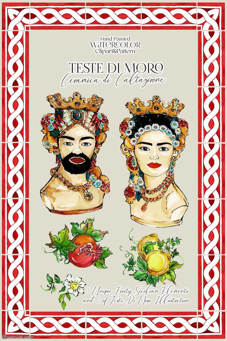 Testa Di Moro, Italian Tile PNG, Mediterranean Tile, Sicily, Spanish ...