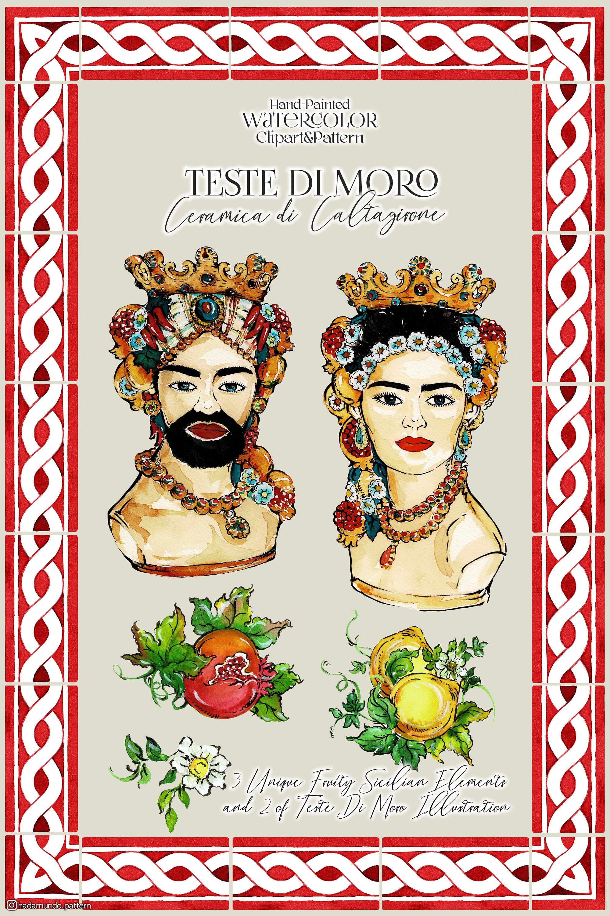 Testa Di Moro, Italian Tile PNG, Mediterranean Tile, Sicily, Spanish ...