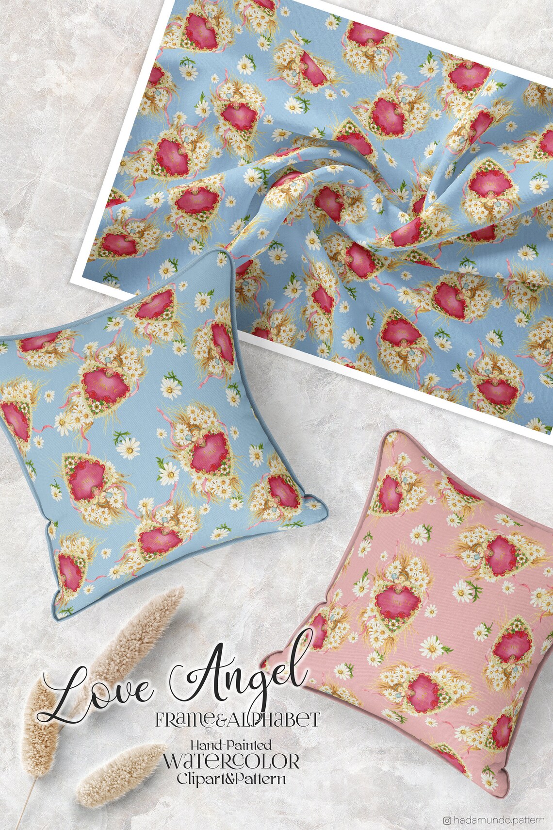 Vintage Cupid Frame Watercolor Clipart Alphabet Clipart - Etsy