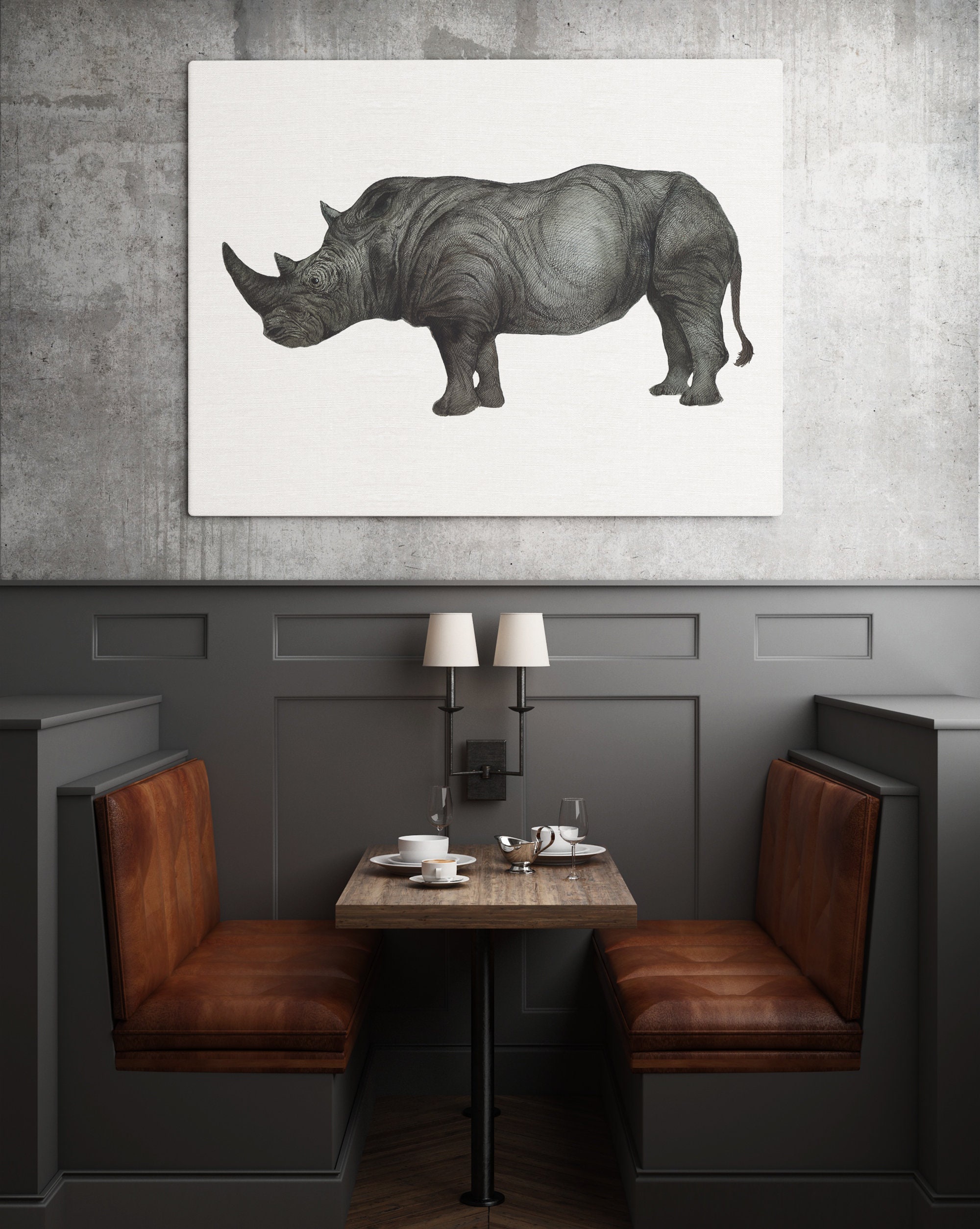 Rhino, Rhinoceros, Wall Hanging, Wall Art, Wall Decor, Wall Print ...