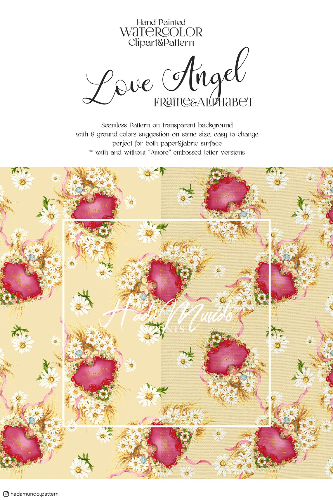 Vintage Cupid Frame Watercolor Clipart Alphabet Clipart - Etsy