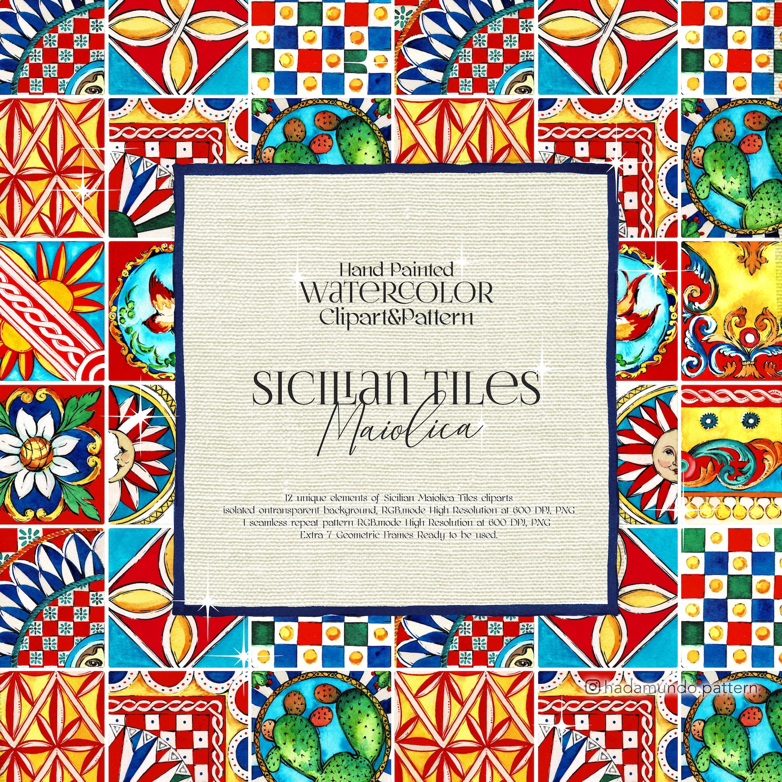 Sicilian Tile, Maiolica, Italian Tile PNG, Mediterranean Tile, Sicily ...