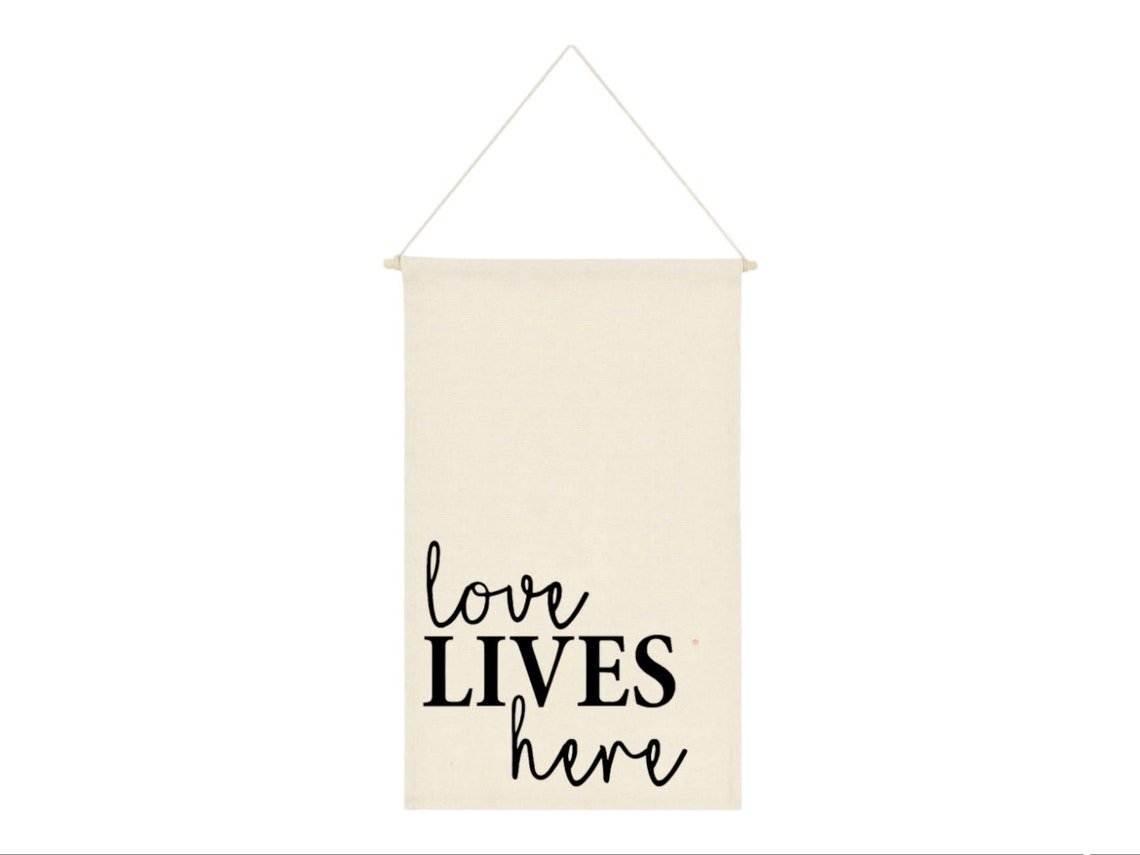 Love Lives Here Wall Hanging, Love Sign, Living Room Decor, Entry Room ...