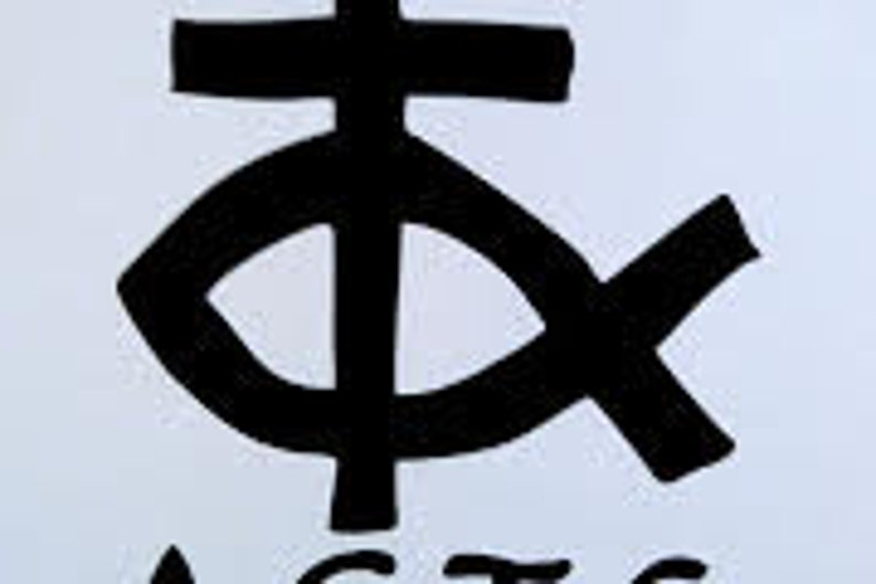 ACTS Vinyl Decal: Christian Fish and Cross (6"l X 4"w) - Etsy