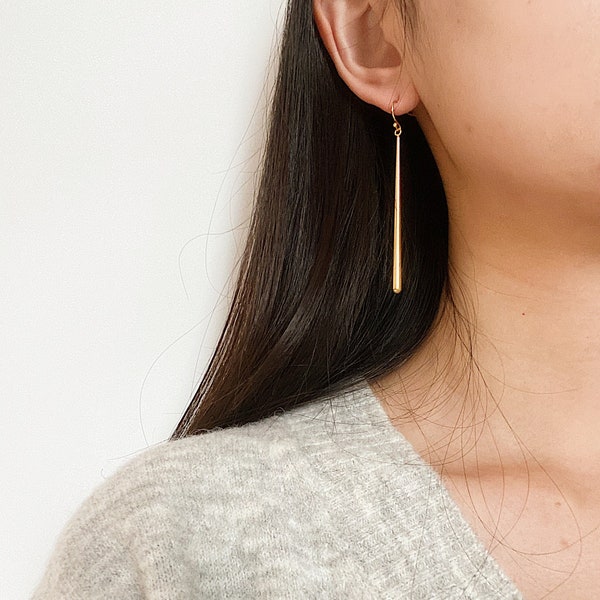 Long Gold Earrings - Etsy
