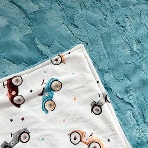Minky Vintage Car Baby Crib Blanket, Retro Car Nursing Pillow Cover ...