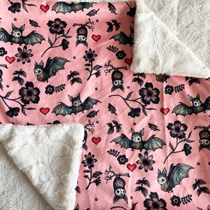 Halloween Baby Blanket, Baby Bat Crib Sheet, Swaddle, Gothic Girl Crib ...