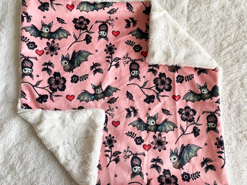 Halloween Baby Blanket, Baby Bat Crib Sheet, Swaddle, Gothic Girl Crib ...