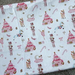 Pink Nutcracker Crib Bedding, Ballerina Baby Blanket, Pink Christmas ...
