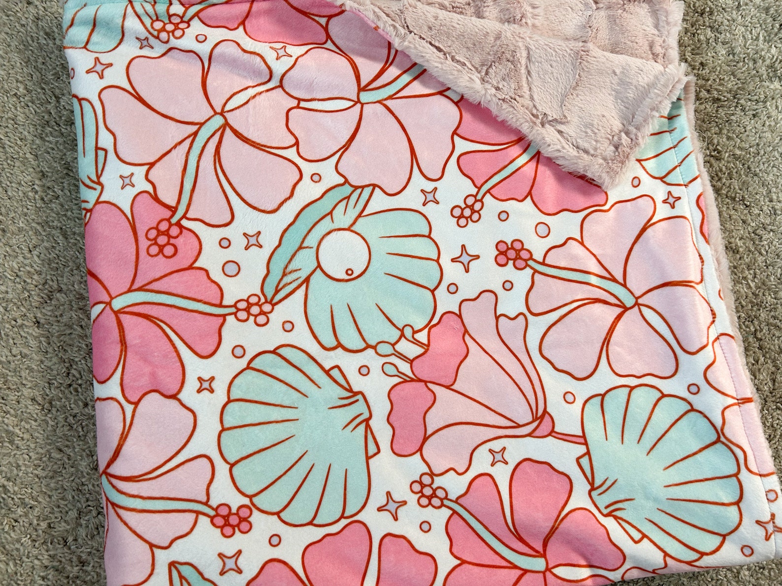 Minky Mermaid off Duty Baby Blanket, Surfer Girl Crib Bedding, Changing ...