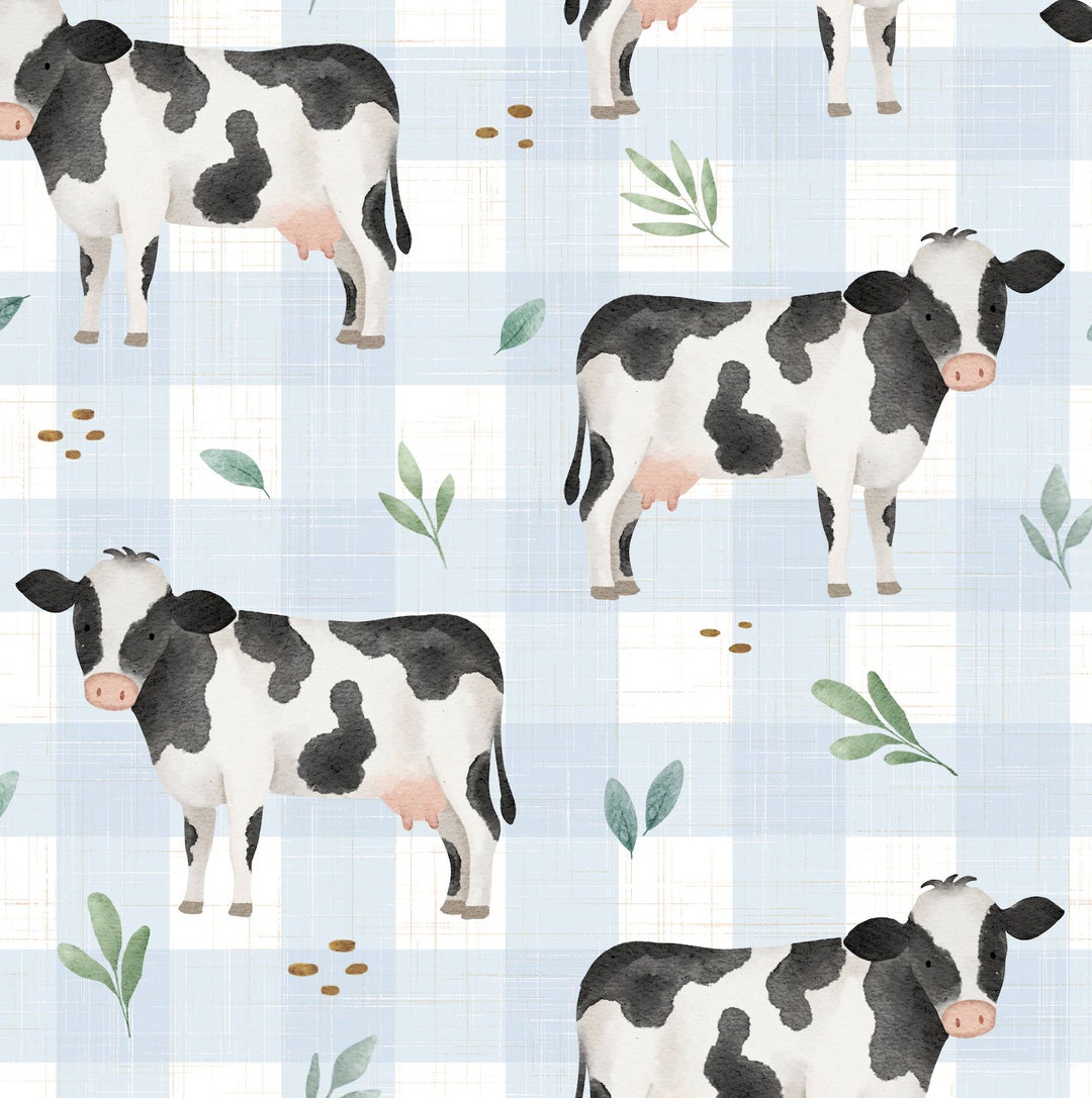 Neutral Farm Cow Baby Crib Blanket, Farm Nursing Pillow Cover, Newborn ...