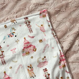 Pink Nutcracker Crib Bedding, Ballerina Baby Blanket, Pink Christmas ...