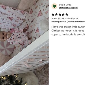 Pink Nutcracker Crib Bedding, Ballerina Baby Blanket, Pink Christmas ...