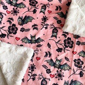Halloween Baby Blanket, Baby Bat Crib Sheet, Swaddle, Gothic Girl Crib ...