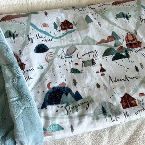Little Explorer Crib Bedding, Adventure Baby Blanket, Mountain Crib ...