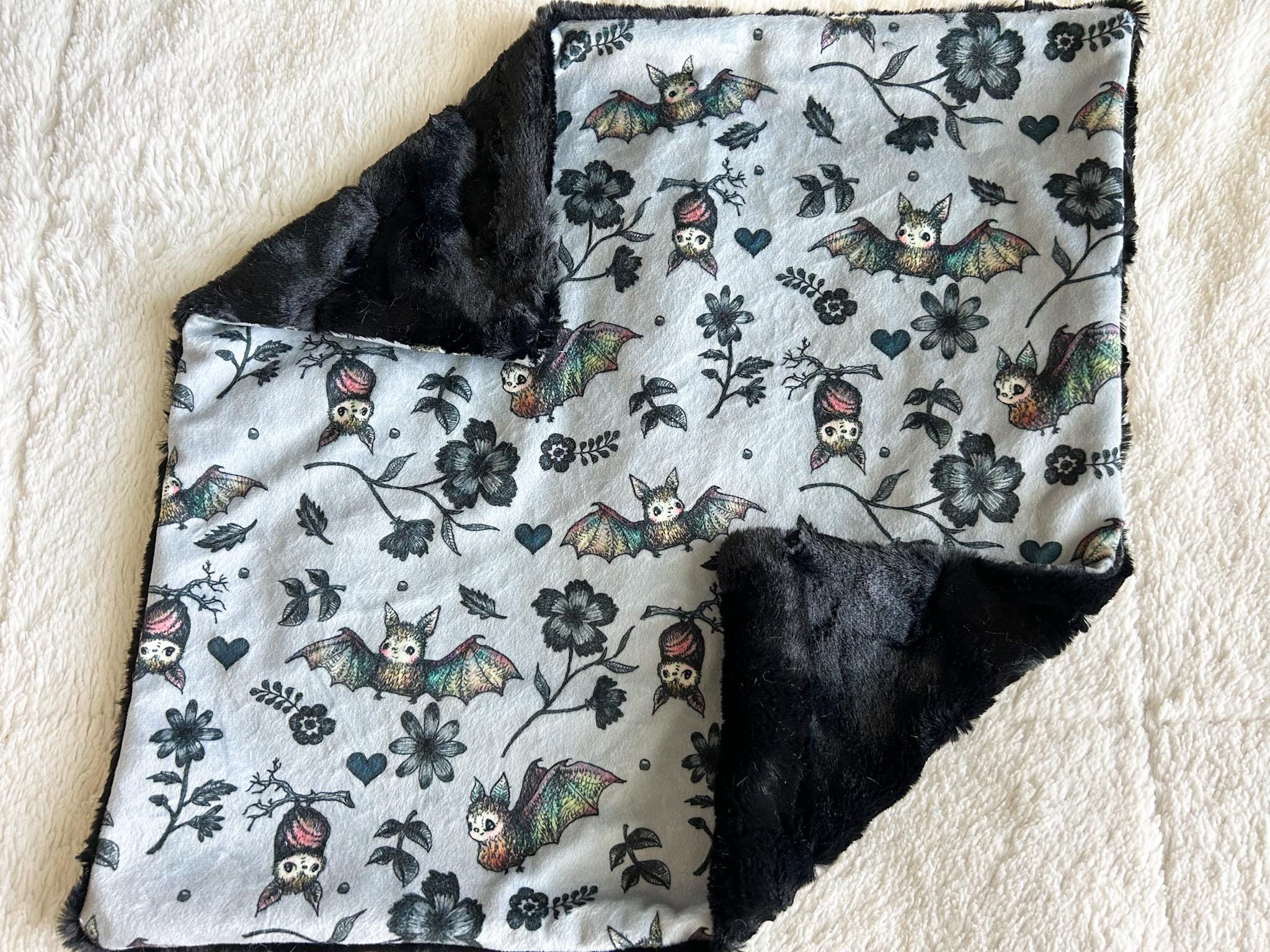 Halloween Baby Blanket, Baby Bat Crib Sheet, Swaddle, Gothic Girl Crib ...